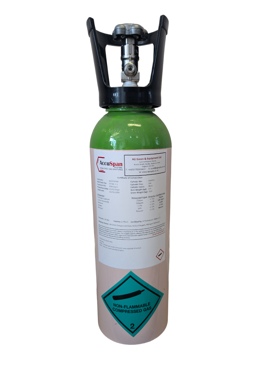 High-Pressure Refillable Gas Cylinders | AccuSpan Gases