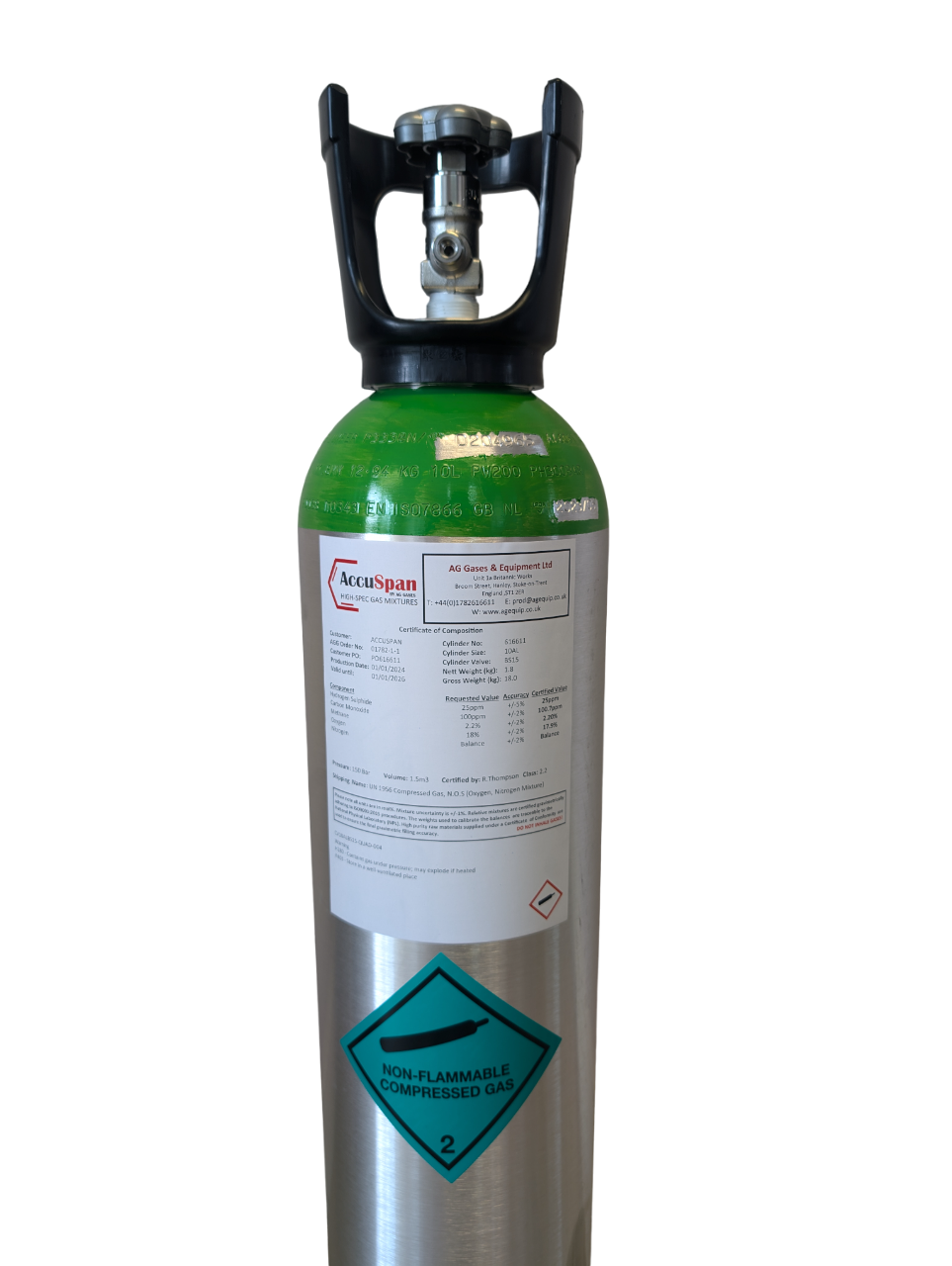 High-Pressure Refillable Gas Cylinders | AccuSpan Gases